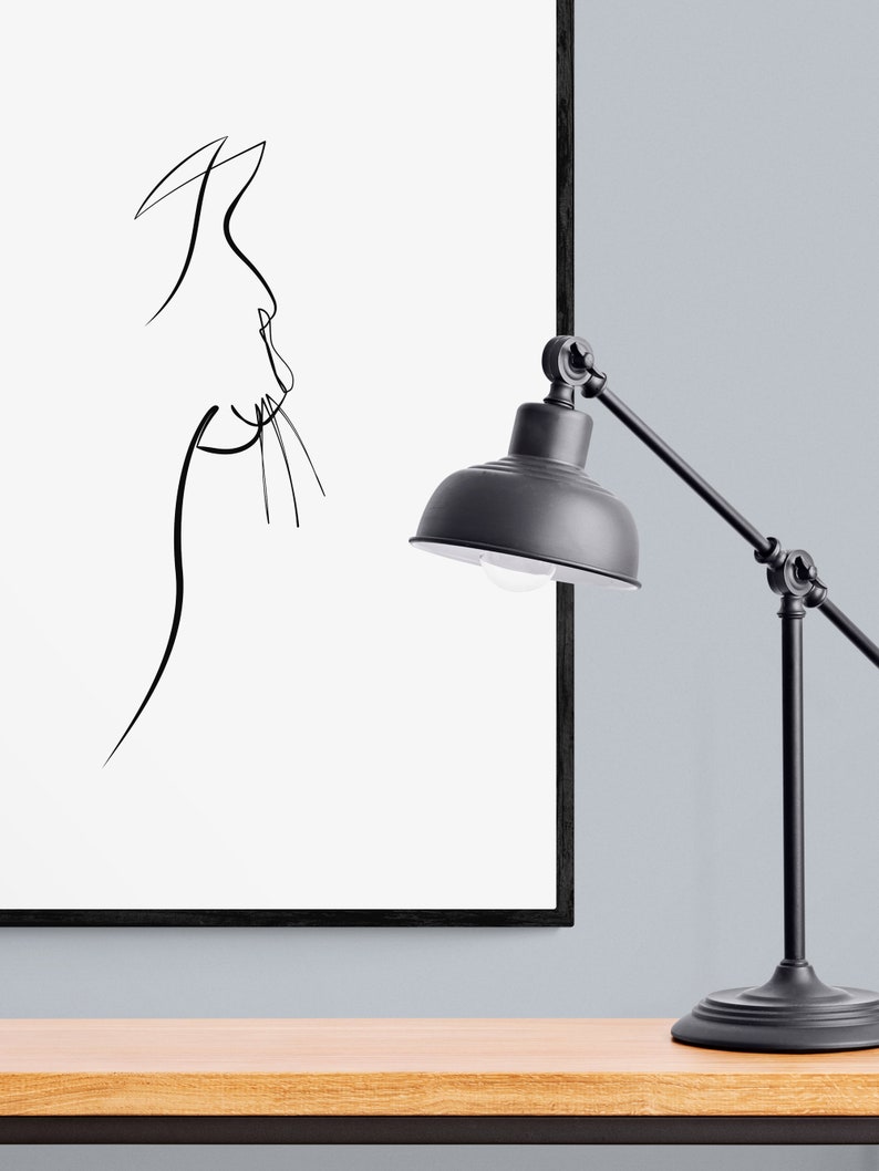 Cat Printable One Line Drawing. Cat Themed Gifts. Minimalist - Etsy