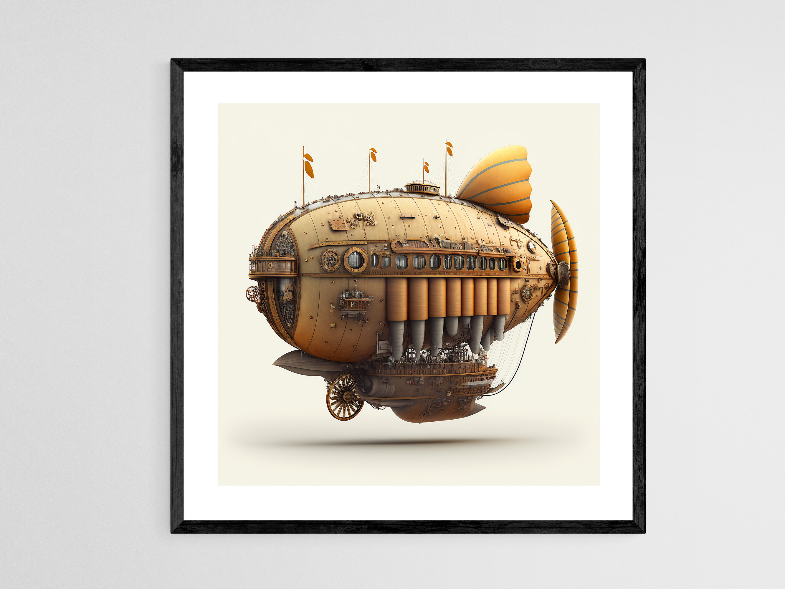 Printable Wall Art of Dieselpunk Airship by Midjourney Ai. Digital Print of Dieselpunk Blimp - Etsy