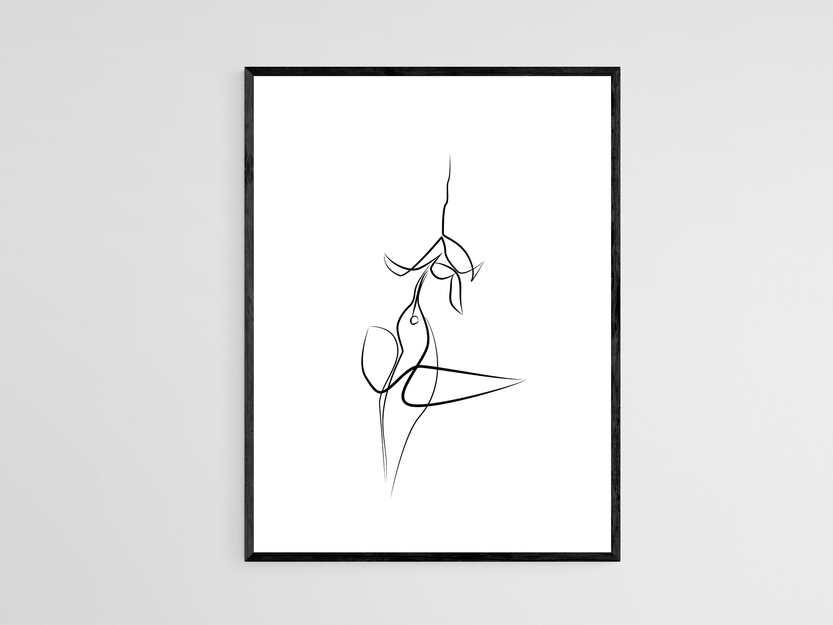 Printable One Line Art of Hummingbird and Flower. Minimalist One Line ...