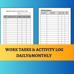 Bundle Printable Trackers/ Time Sheets, Work Task, Monthly Budget, Bill ...