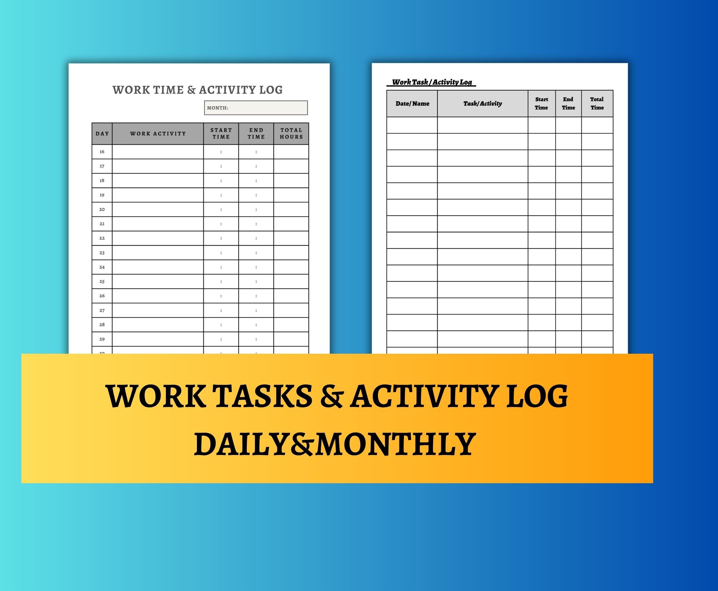 Bundle Printable Trackers/ Time Sheets, Work Task, Monthly Budget, Bill ...