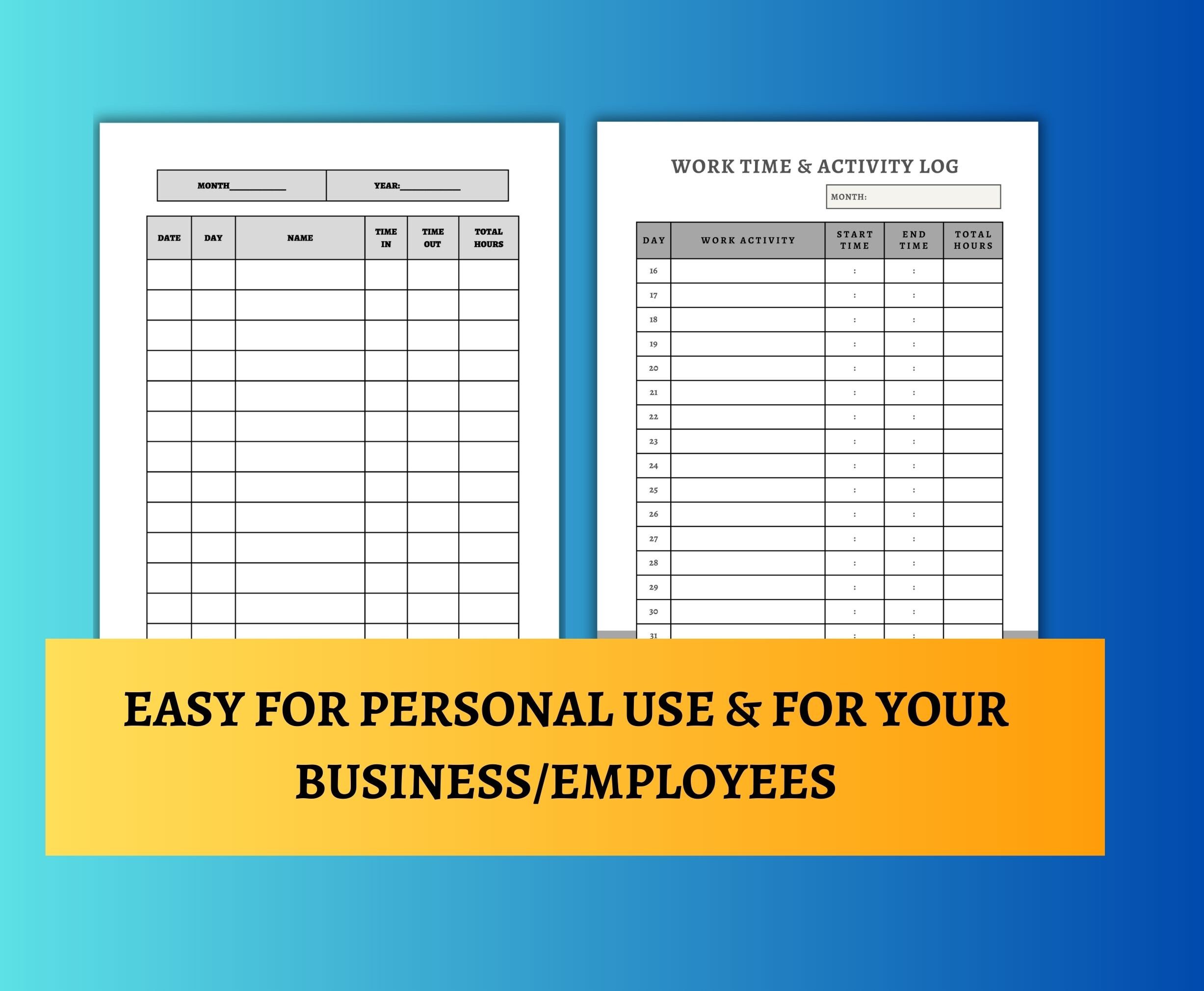 Bundle Printable Trackers/ Time Sheets, Work Task, Monthly Budget, Bill ...