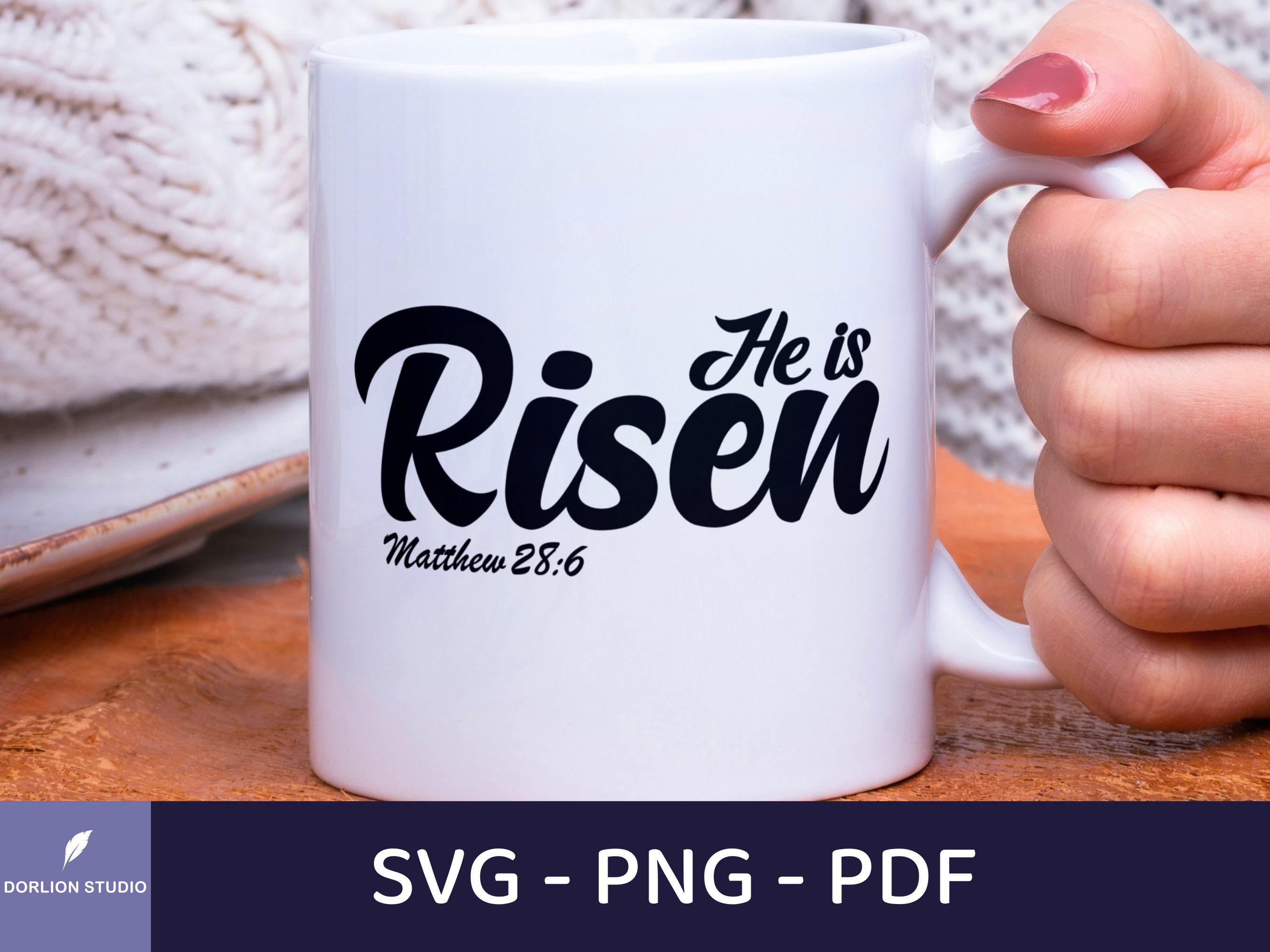 He is Risen Svg Png, Christian Easter Svg, Easter Svg, Happy Easter Svg ...