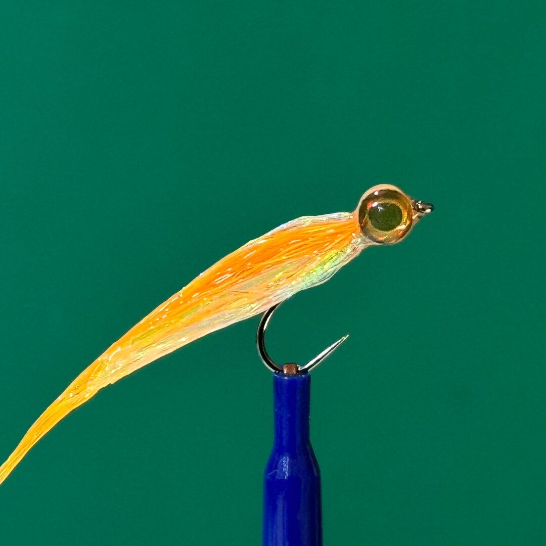 Fluorescent Orange Micro Minnow Fly Fishing Lure: Size 12 Barbless Hook ...