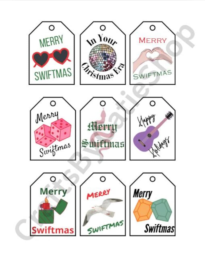 Swiftie Christmas Gift Tags (printable) - Etsy