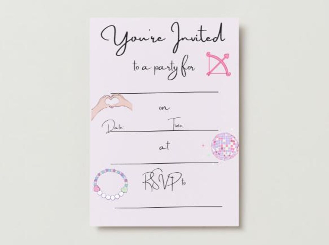 Swiftie Party Invitations printable - Etsy