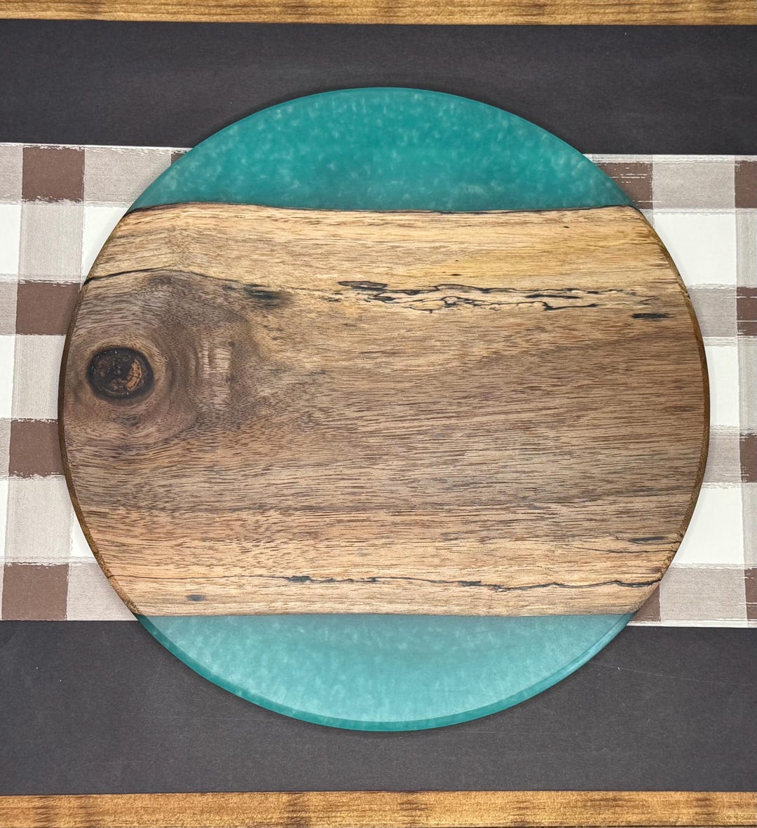 Teal Epoxy Black Walnut Decorative Plate - Etsy