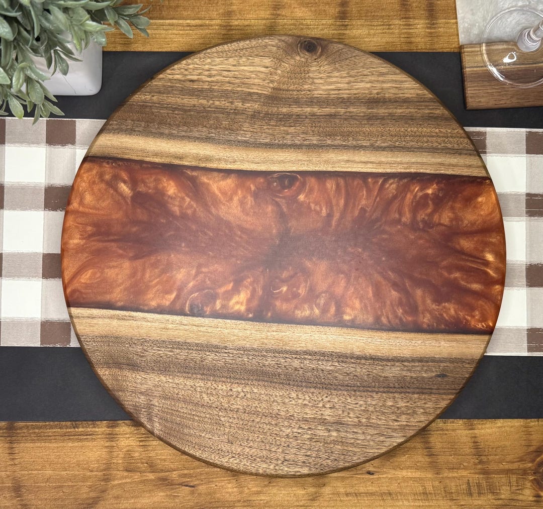 Copper Epoxy Black Walnut Lazy Susan - Etsy