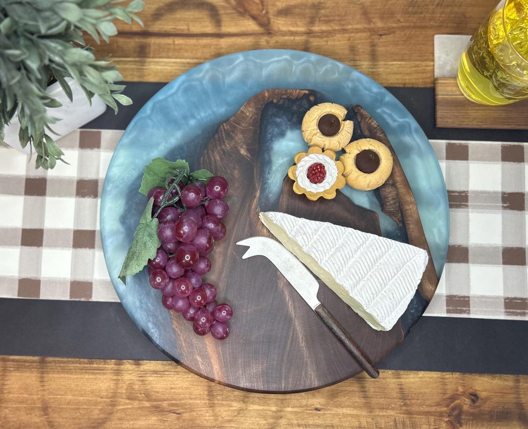 Transparent Blue Epoxy Black Walnut Lazy Susan - Etsy