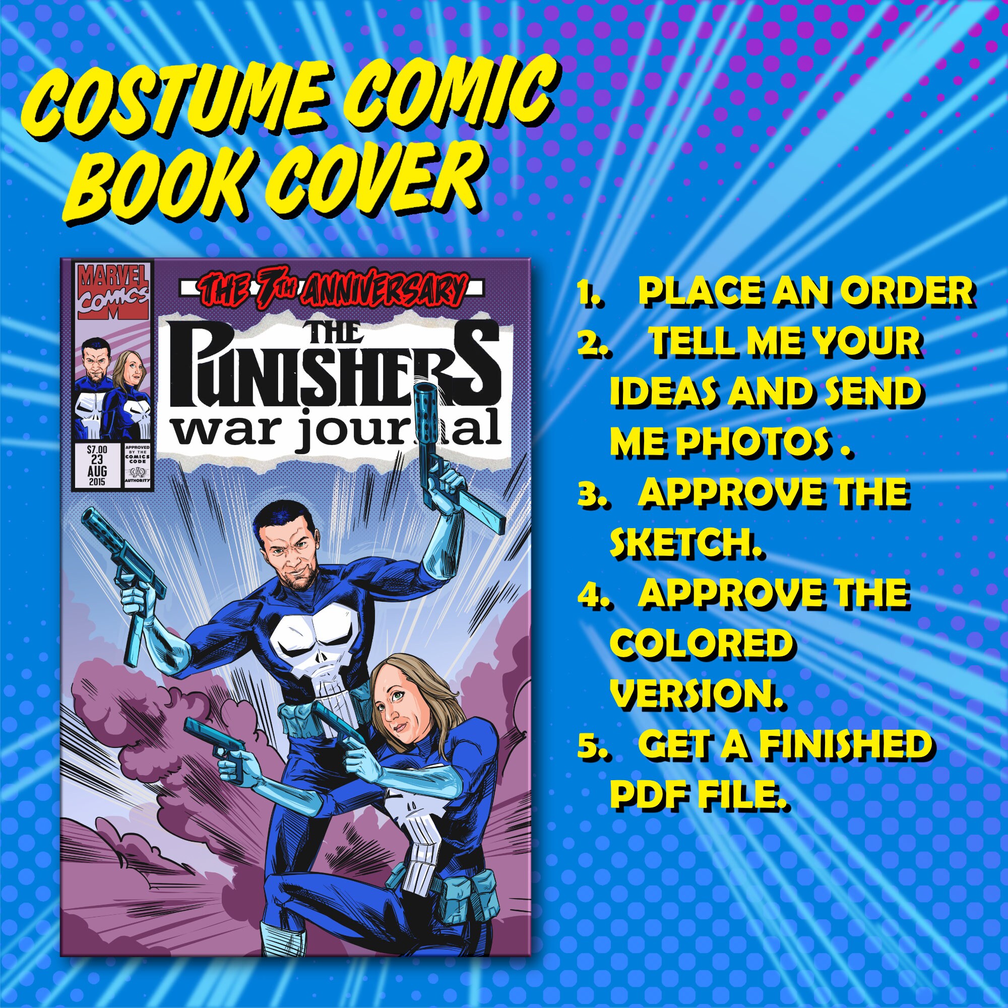 Custom and Personalized Comic Book Cover for Gift - Etsy