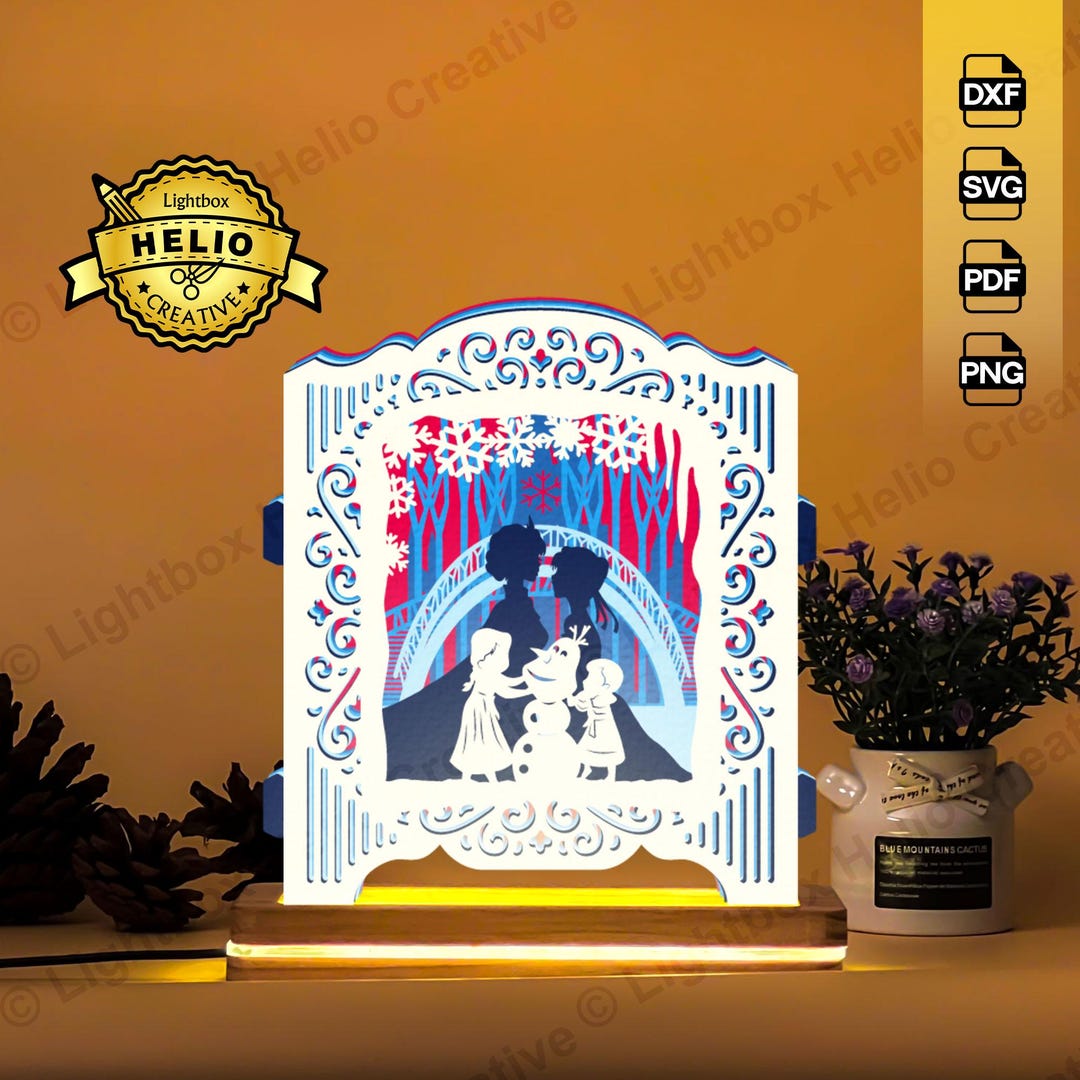 Frozen Elsa und Anna Pop-up Lightbox SVG: DIY Disney Schatten Box ...
