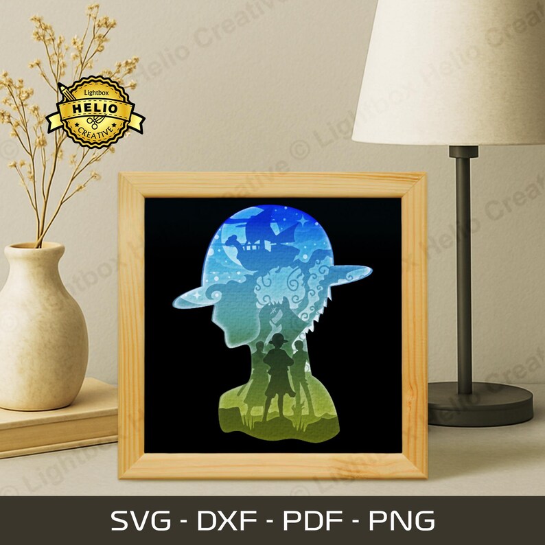 One Piece Lightbox SVG: Luffy, Zoro and Sanji Shadow Box Template ...