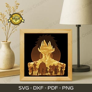 One Piece Shadow Box SVG: Straw Hat Pirates Lightbox Template, Thousand ...