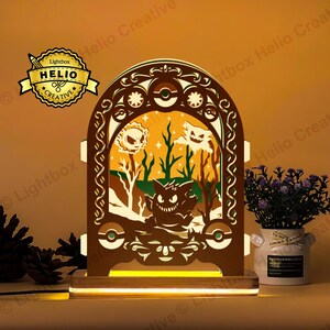 Pokemon Gengar Family Pop-up Lightbox SVG, DIY Spooky Shadow Box ...