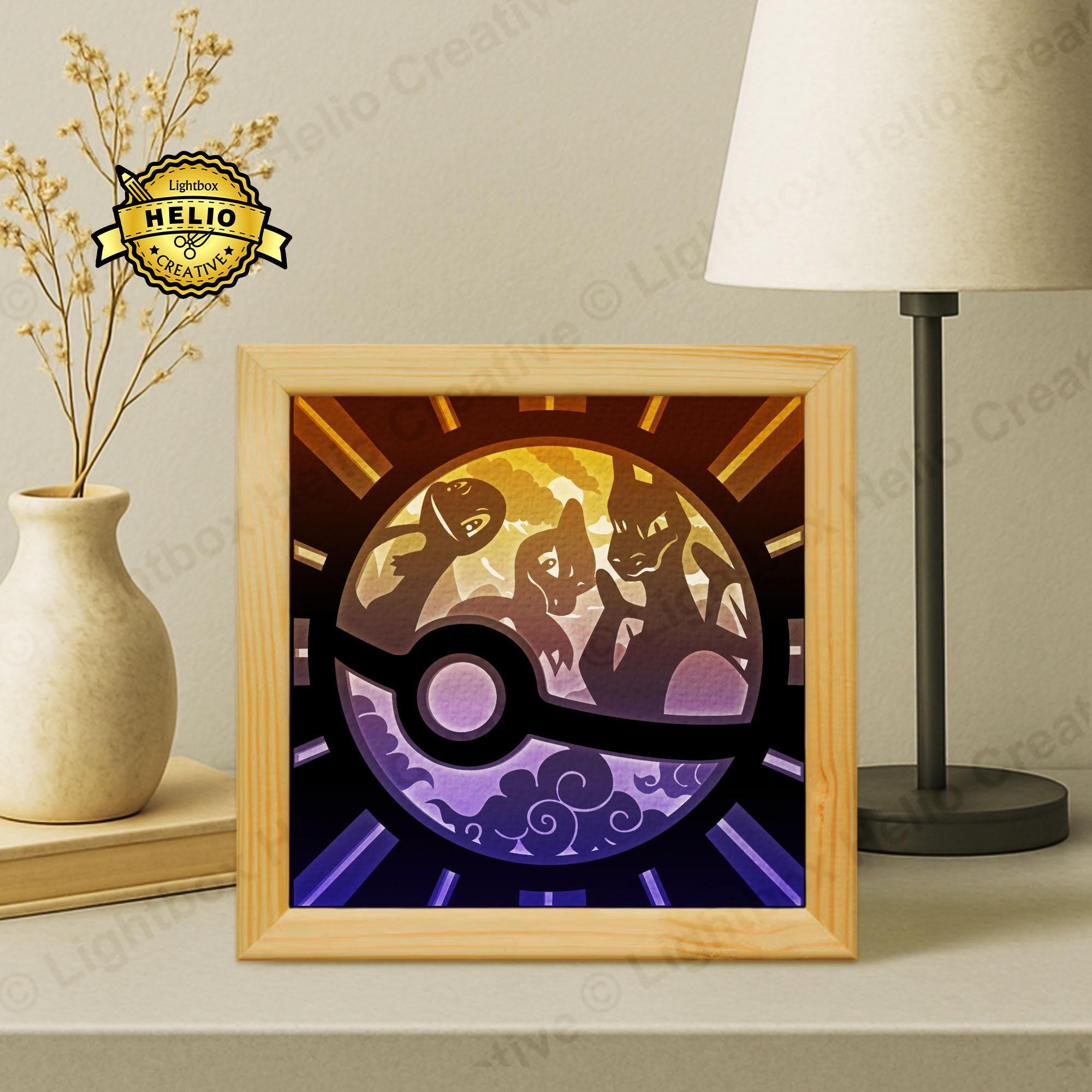 Pokemon Charizard Family Lightbox SVG, DIY Anime Shadow Box Template ...