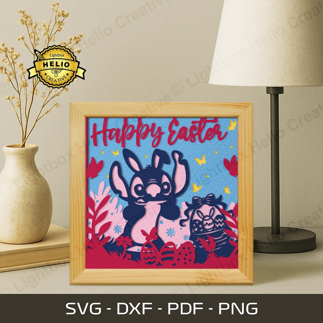 Stitch Lightbox SVG: DIY Easter Shadow Box Template (digital Download ...