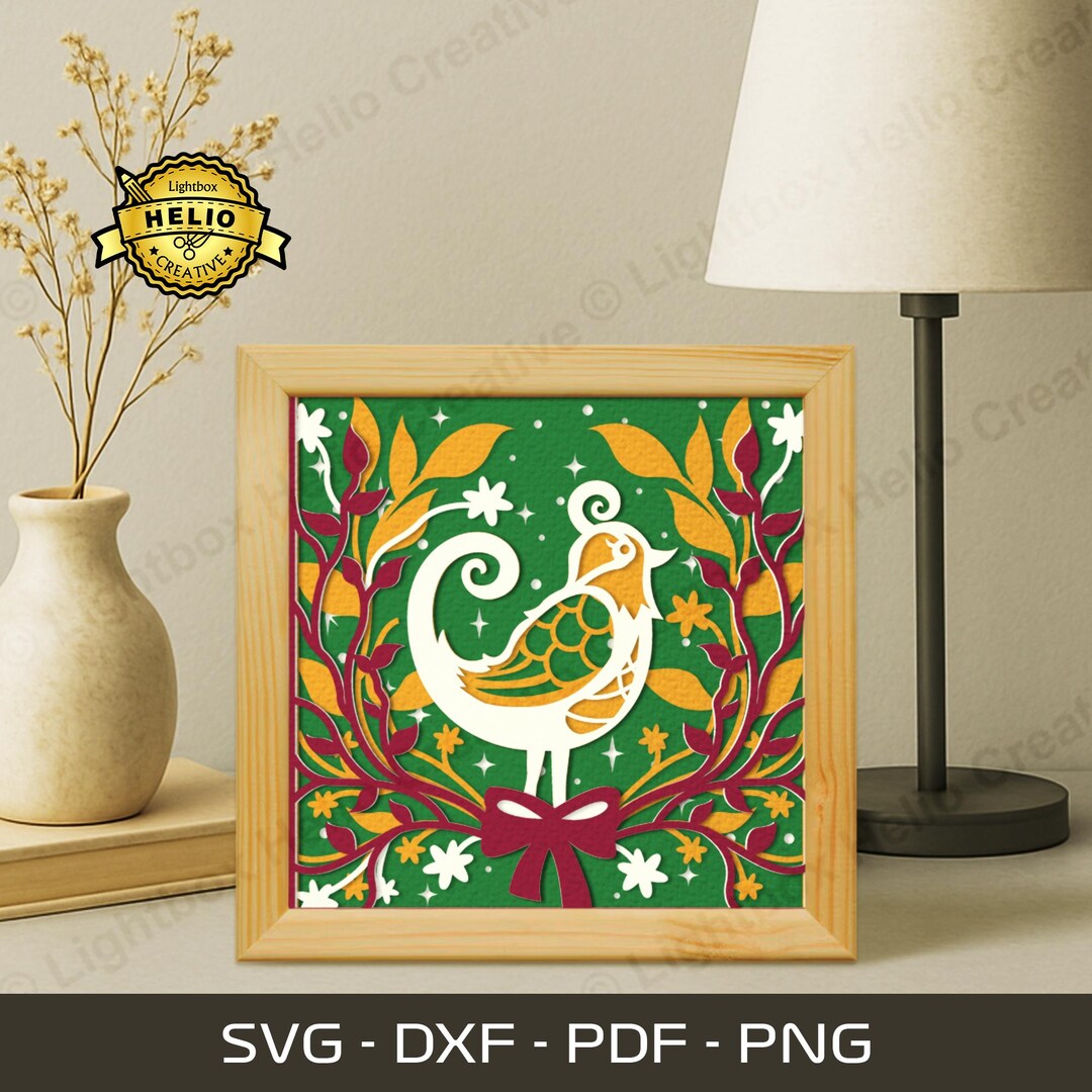 Thanksgiving Pheasant Shadow Box SVG, DIY Fall Harvest Lightbox ...