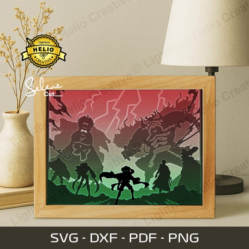 One Piece Lightbox SVG: Onigashima Shadow Box Template (digital ...