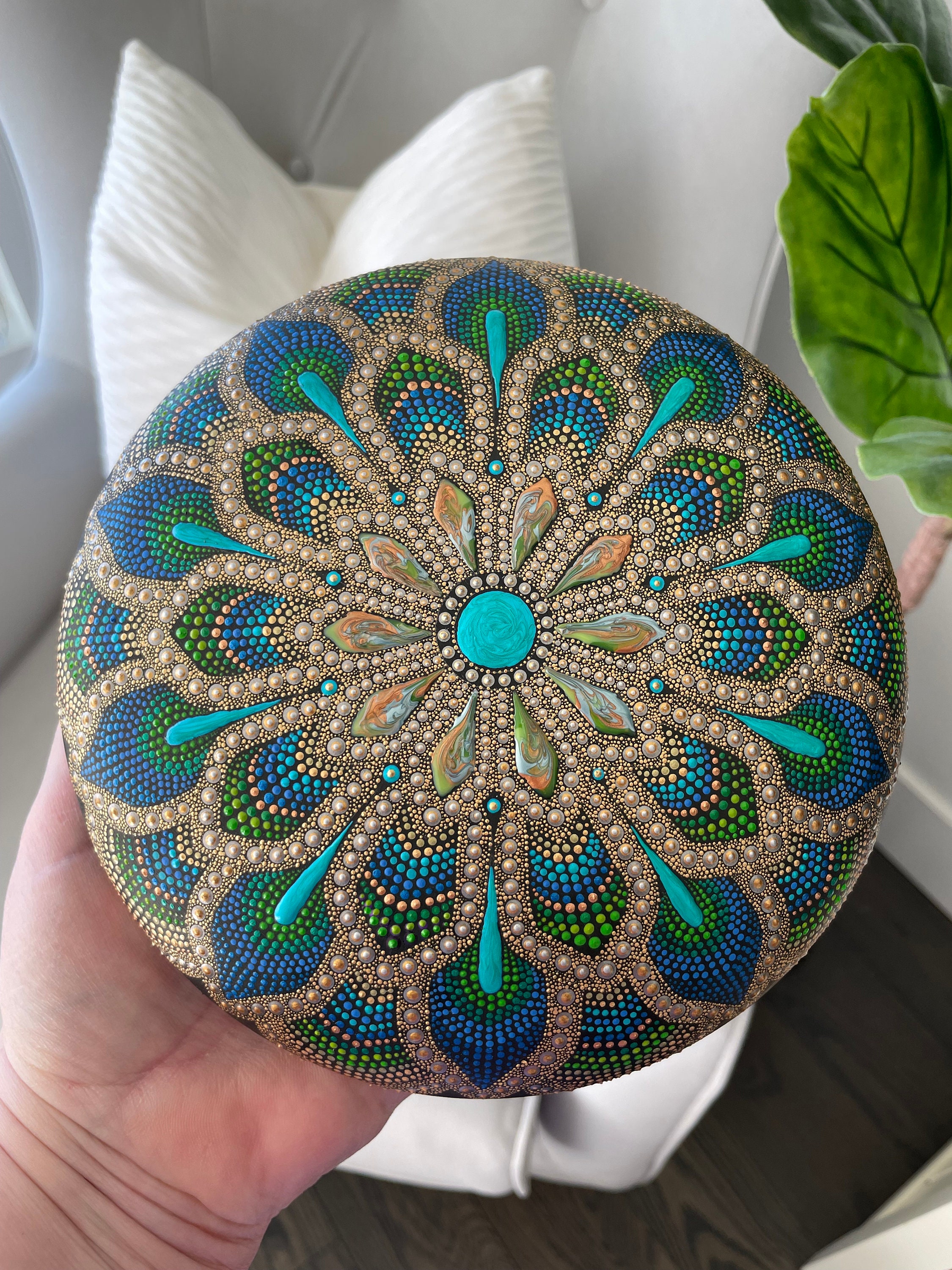 Peacock Art Stone - Etsy