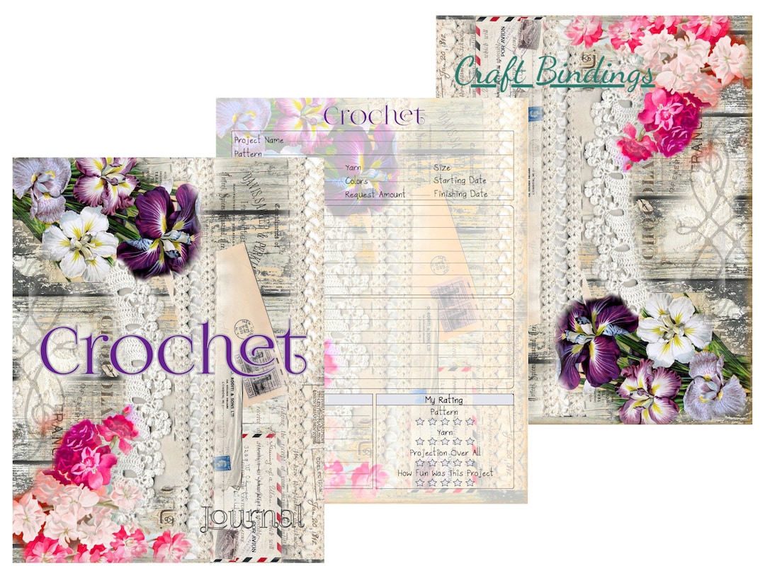 DIGITAL - Crochet Journal - Crochet Project Planner, Decorative Pages ...