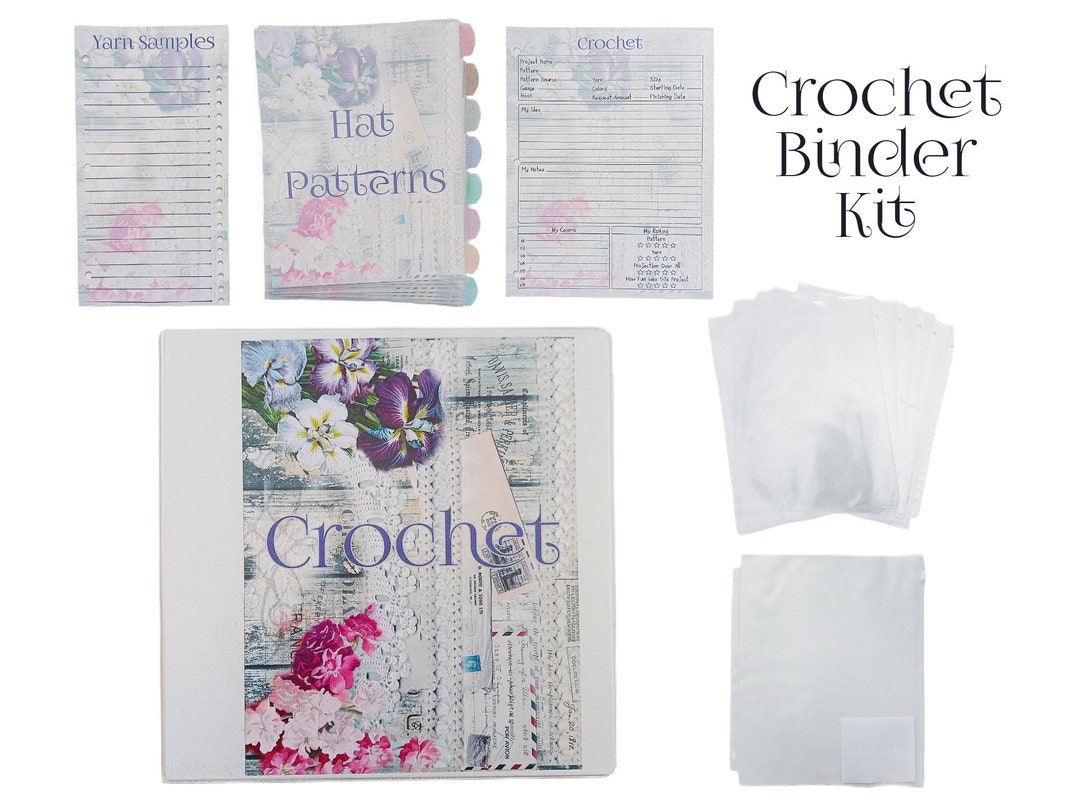Crochet Project Binder Kit: Pattern Organizer With Yarn Sample Sheet - Etsy