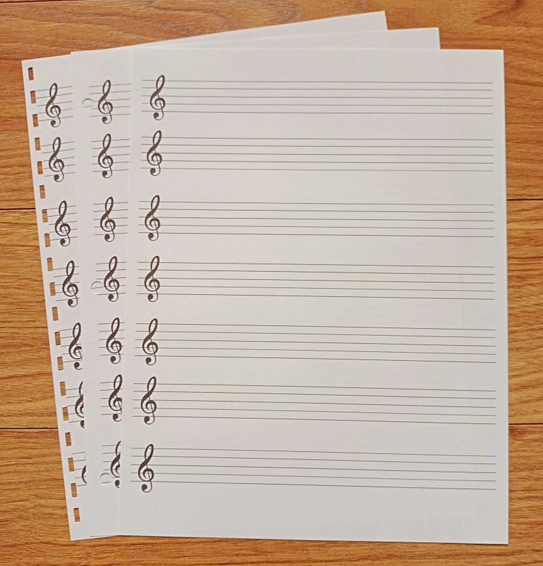 Printed Music Sheet Refills 25 Sheets Standard Letter Size Loose Leaf ...