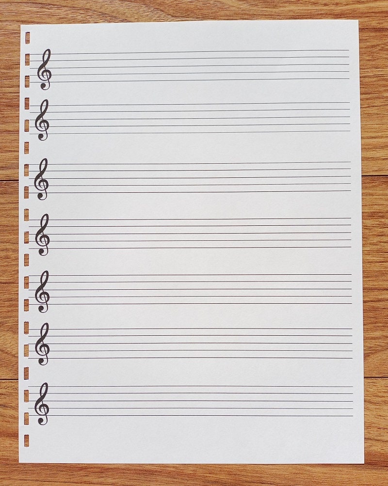 Printed Music Sheet Workbook Templates with Treble Cleff