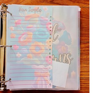 Knitting Pattern Storage Binder Starter Set - Includes Decorated Front ...