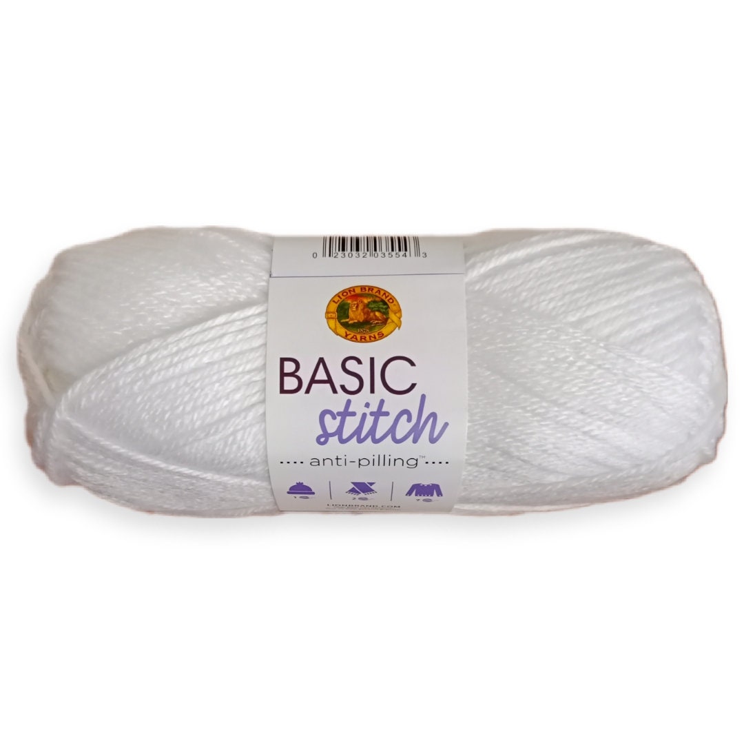 Lion Brand Basic Stitch Yarn White, Anti-pilling Yarn - Etsy