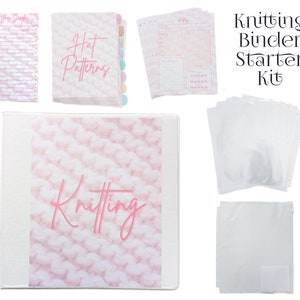 Knitting Binder Set With Decorated Covers and Spine, Yarn Sampler ...