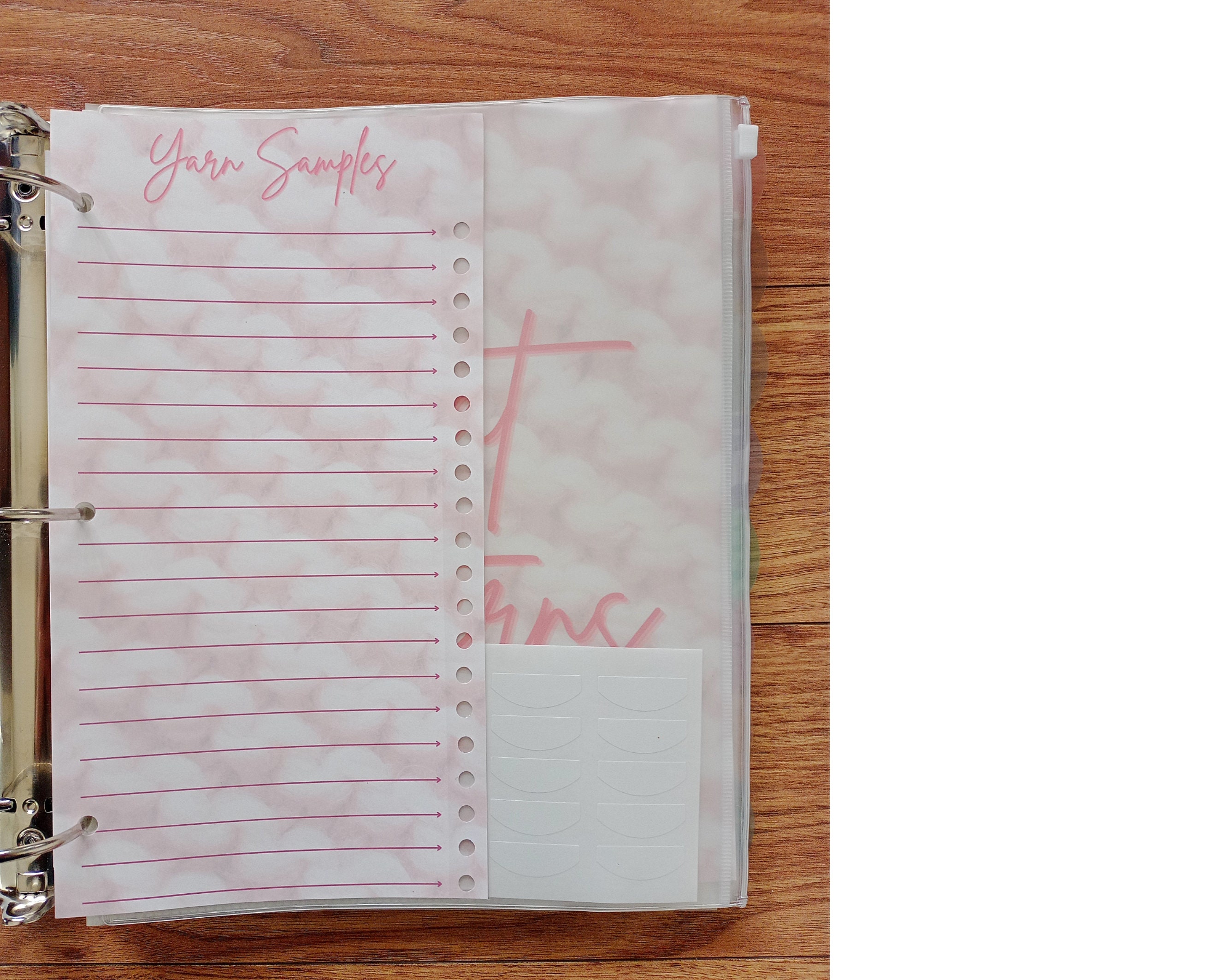 Knitting Binder Set with Decorated Covers and Spine, Yarn Sampler ...