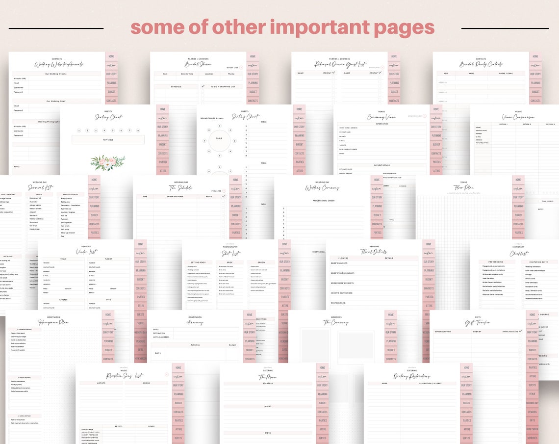 Wedding Digital Download Wedding Planner PDF Digital Wedding - Etsy