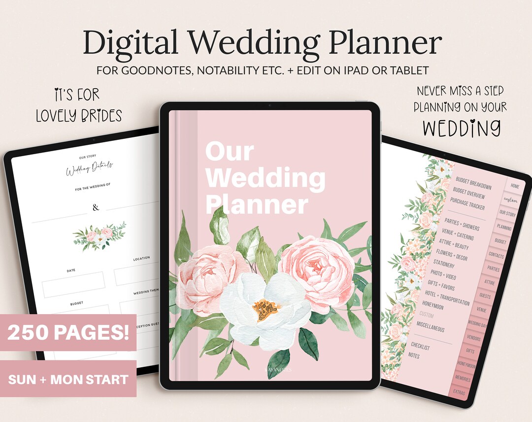 Wedding Digital Download, Wedding Planner PDF, Digital Wedding Planner ...