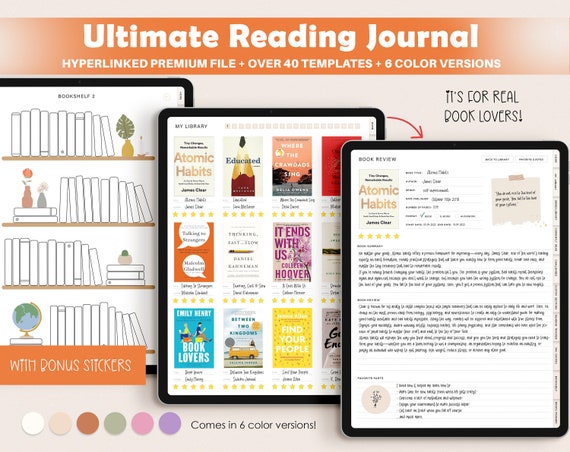 Digital Reading Journal Digital Reading Planner Digital - Etsy