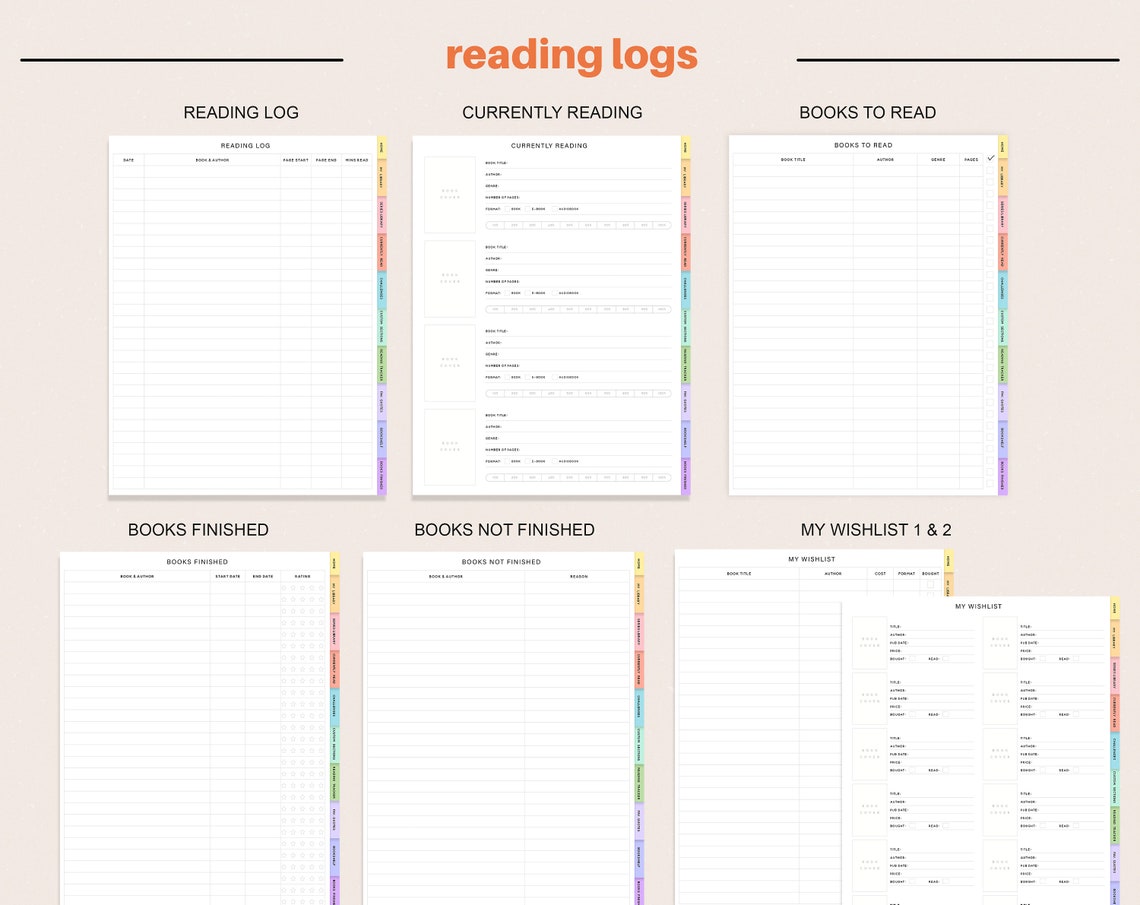 Digital Reading Journal Goodnotes Digital Reading Planner - Etsy