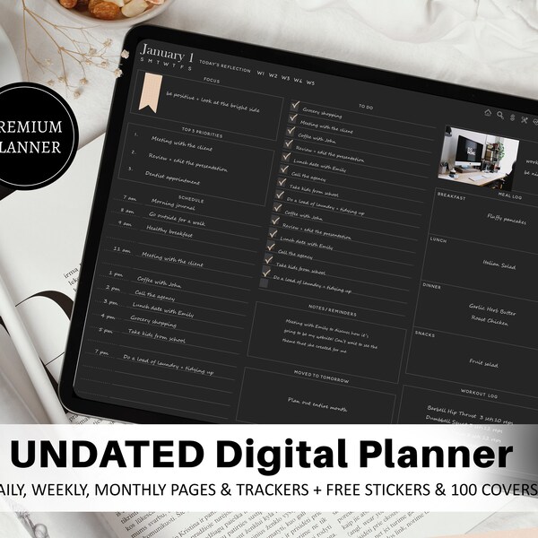Undated Digital Planner - Etsy