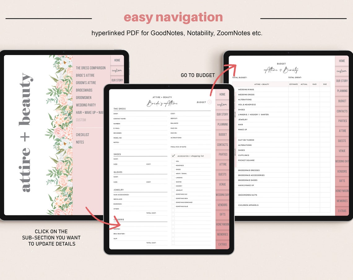 Wedding Digital Download Wedding Planner PDF Digital Wedding - Etsy