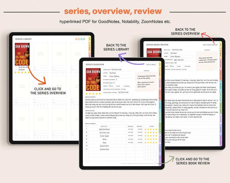 Digital Reading Journal Goodnotes Digital Reading Planner - Etsy