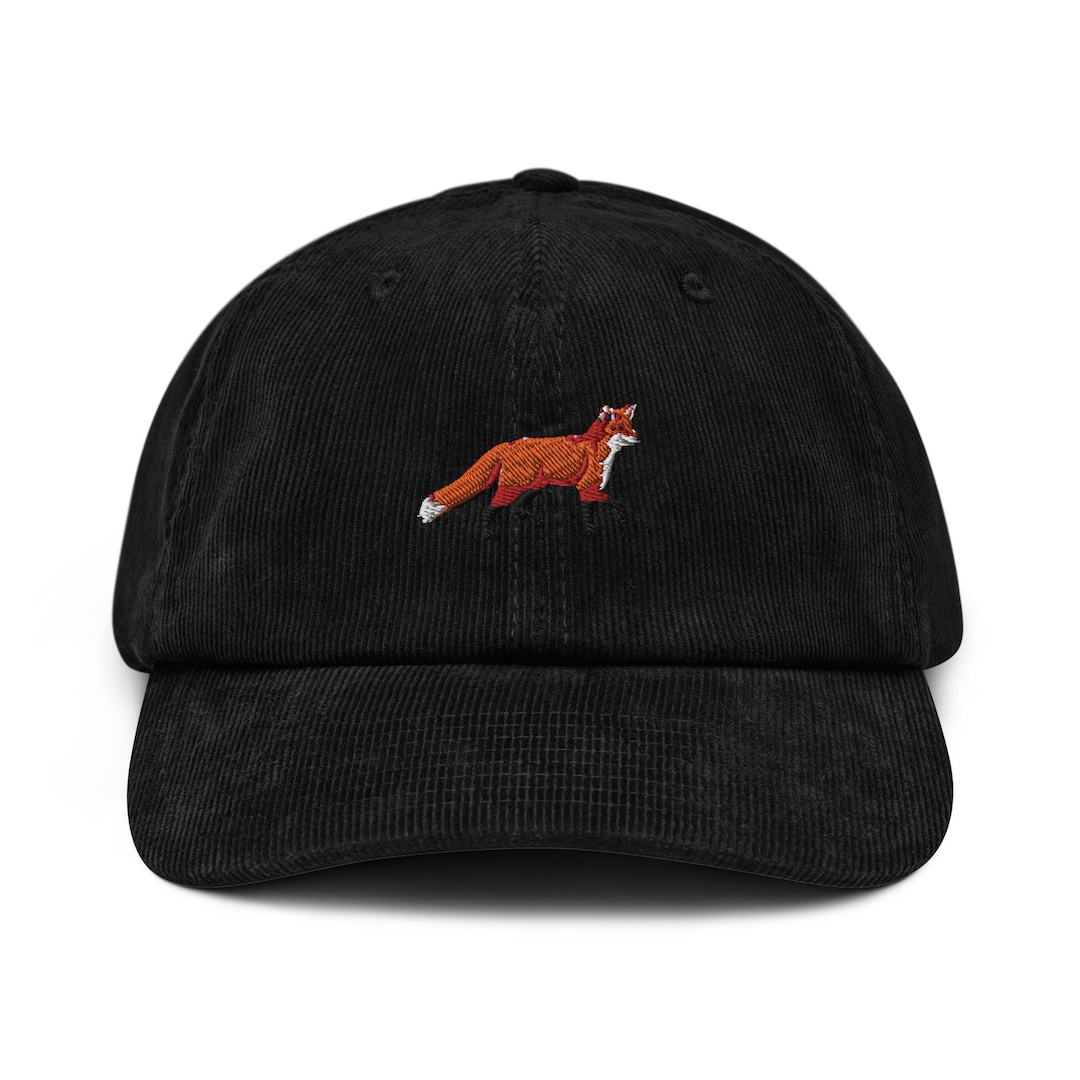 Corduroy Hat Dad Hat Embroidered Red Fox Dad Cap Hat - Etsy