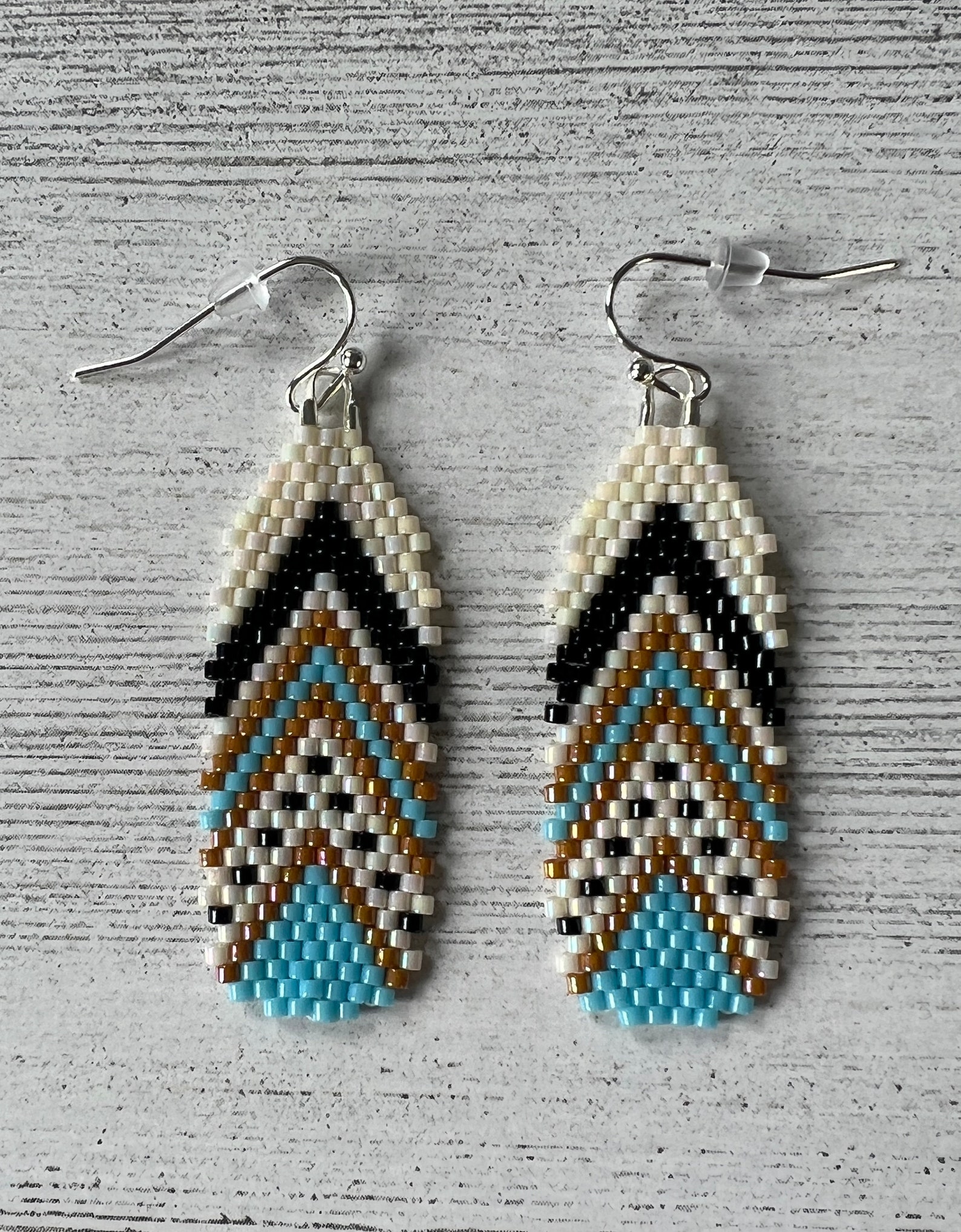 Native Beaded Earrings, Beaded Feather Earrings, Handmade, Boho, - Etsy