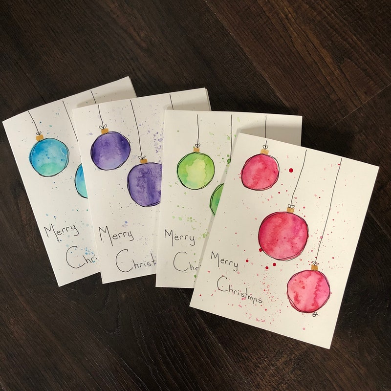 Watercolor Christmas Card - Etsy