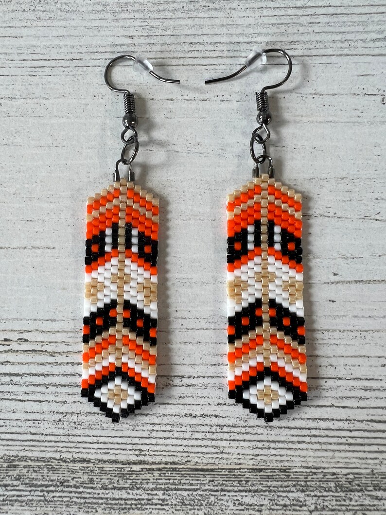 Beaded Earrings Native Earrings Aztec Earrings Handmade - Etsy
