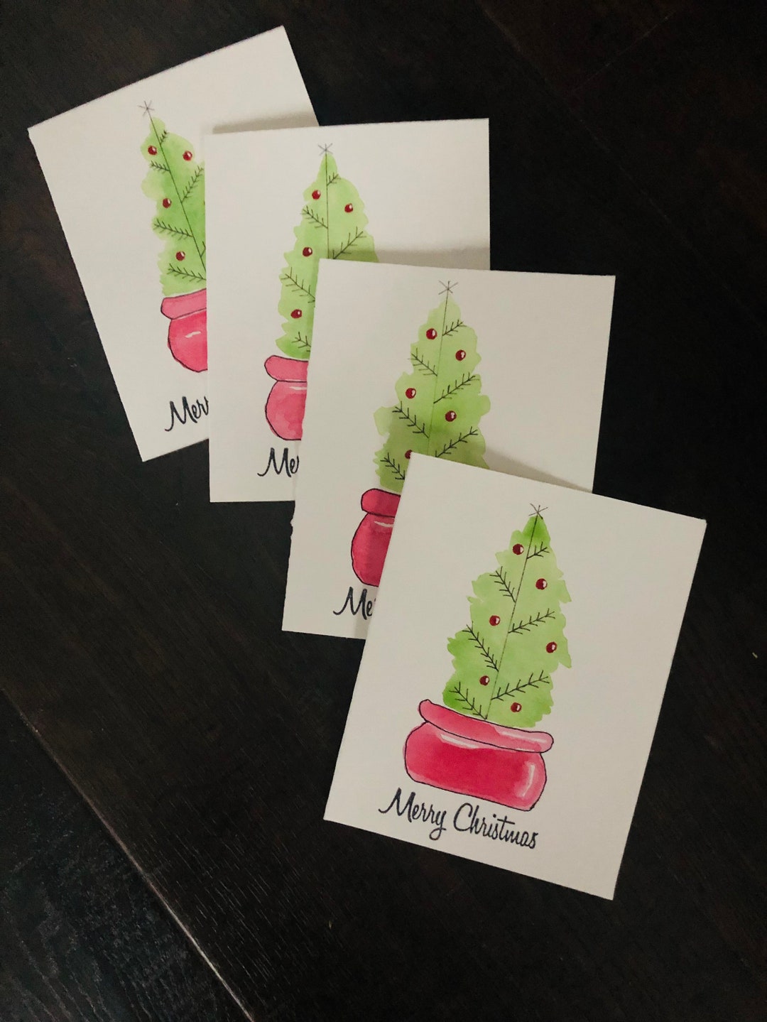 Christmas Cards, Handmade Cards, Watercolor, Original Art, Christmas ...