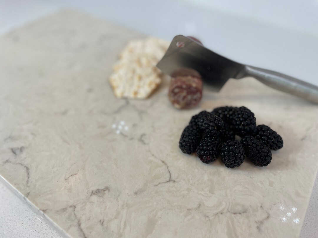Stone Cutting Board | Glacier White | Cream White & Gray - Etsy