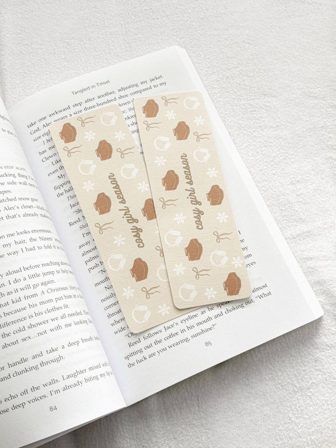 Cosy Girl Season Bookmark Winter Bookmark Christmas Gift Book Club ...