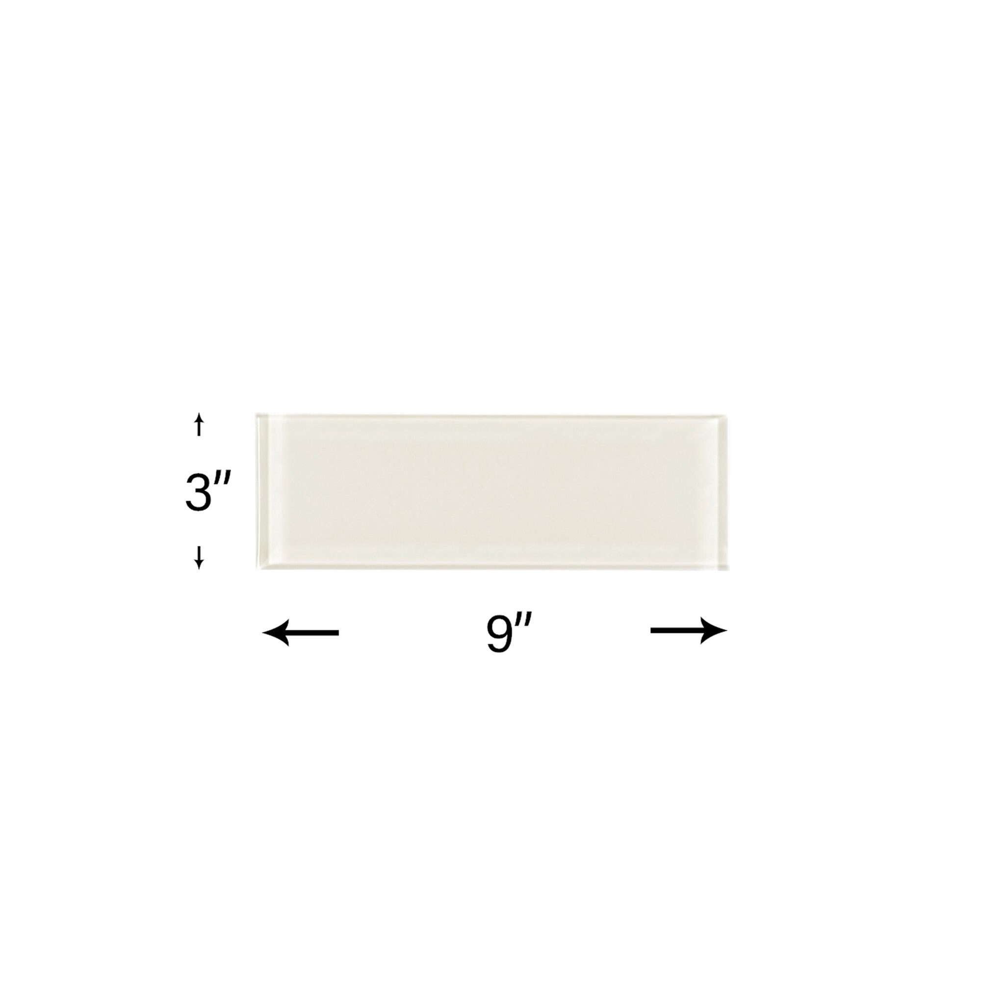 3x9 High Gloss Ivory Glass Tile - Etsy
