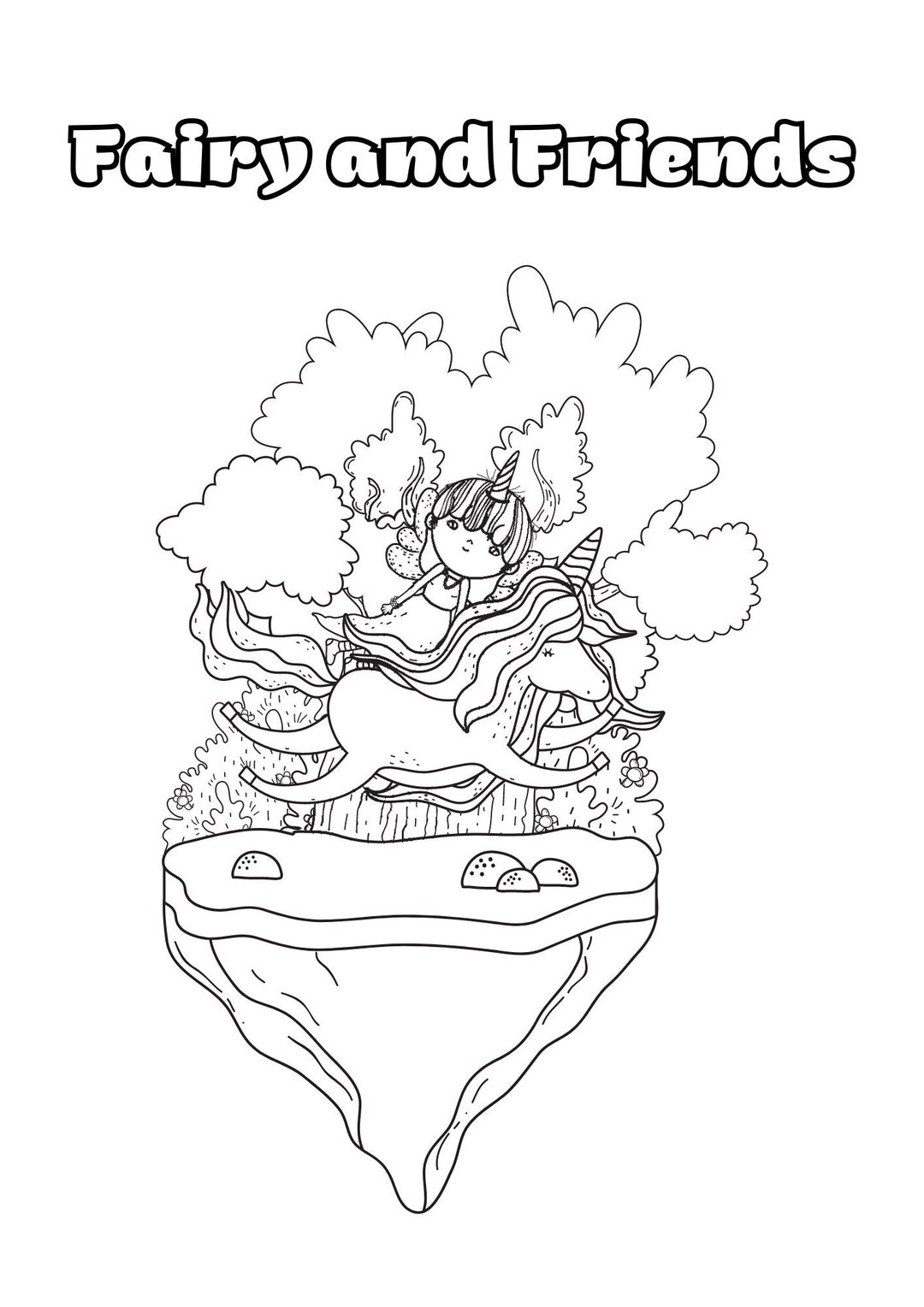 Fairy and Friends Coloring Pages Download - Etsy