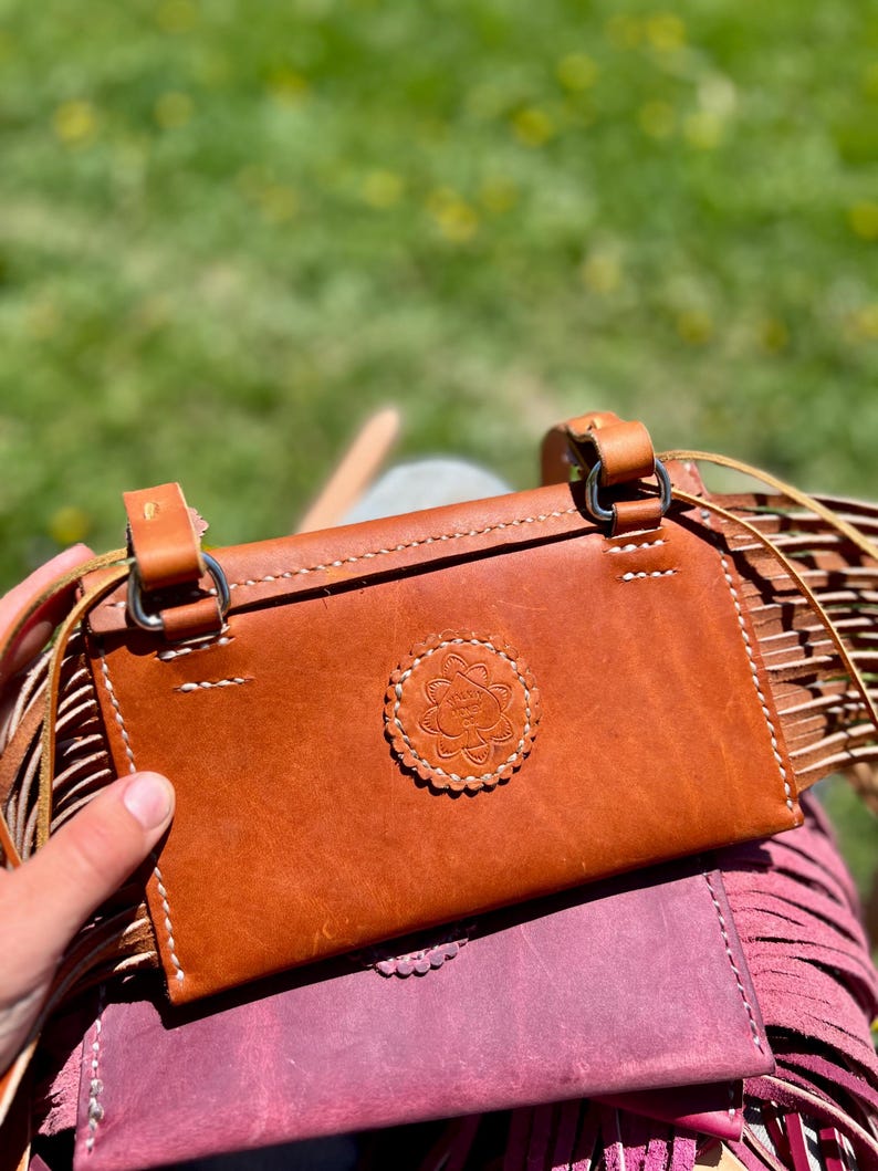 Tooled Leather and Fringe Purse - Etsy