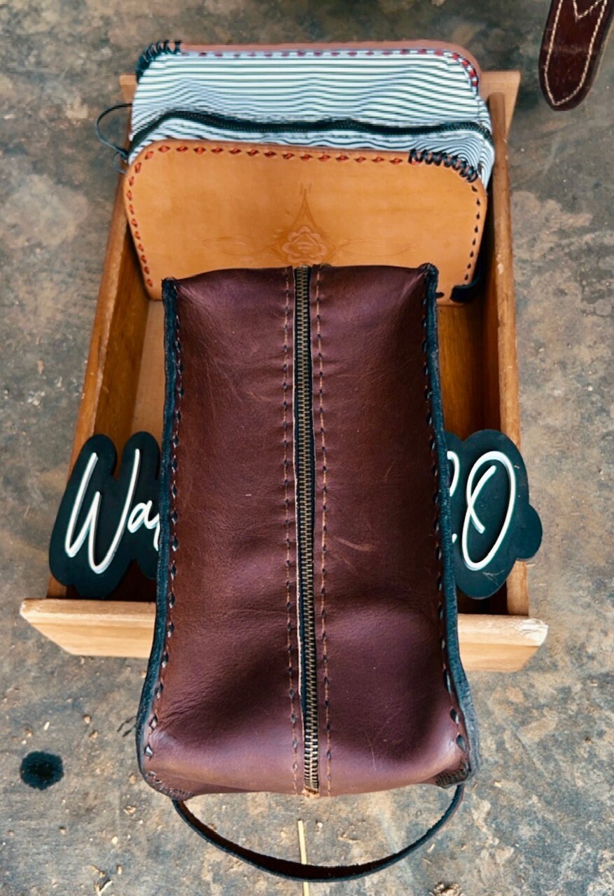 Tooled Leather Shave Kit - Etsy