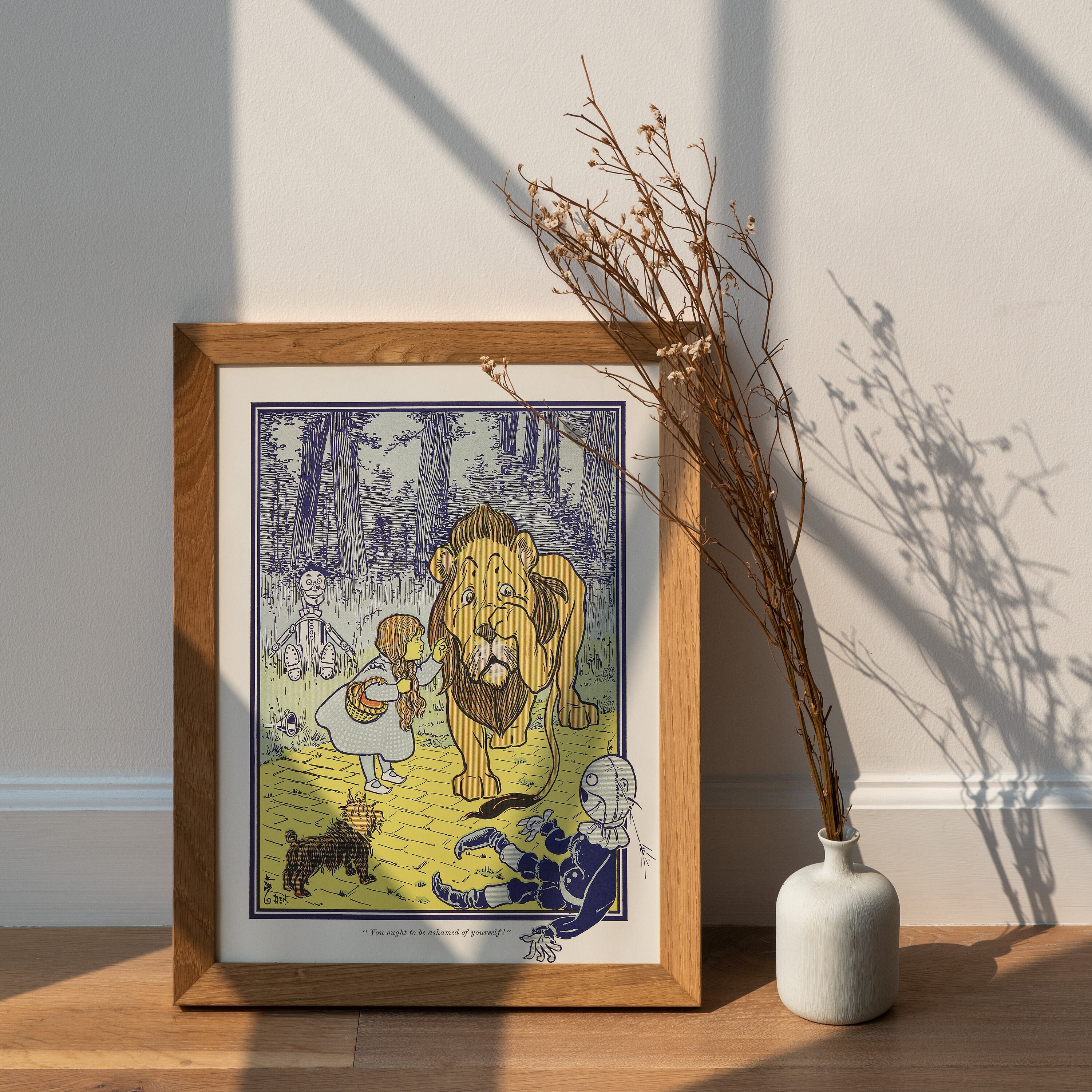 Wizard of Oz Poster: Dorothy and Cowardly Lion, Vintage Book ...